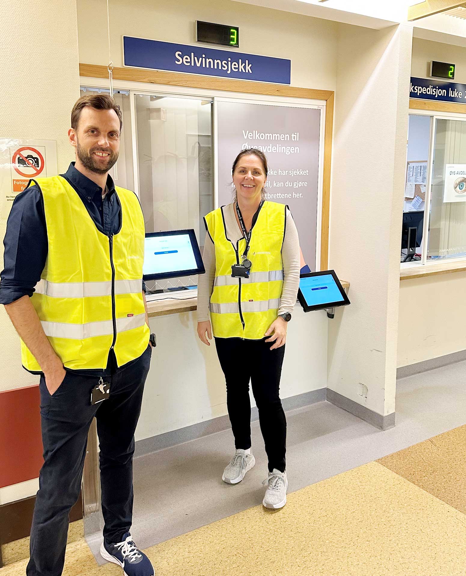 Self-check-in and payment at Drammen Eye Outpatient Clinic